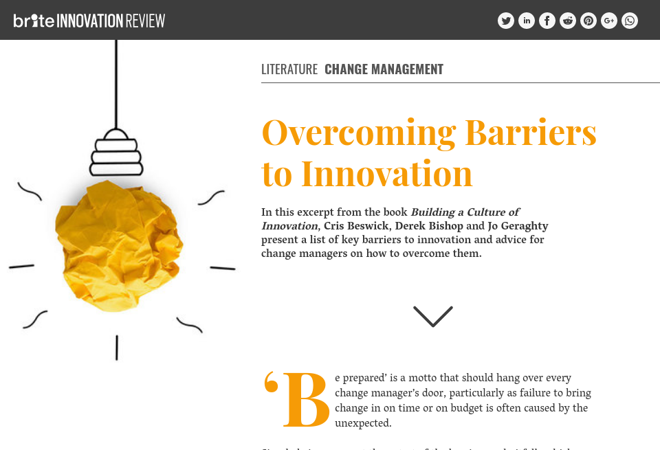 Overcoming barriers to innovation - Brite Innovation Review | Issue 12 ...