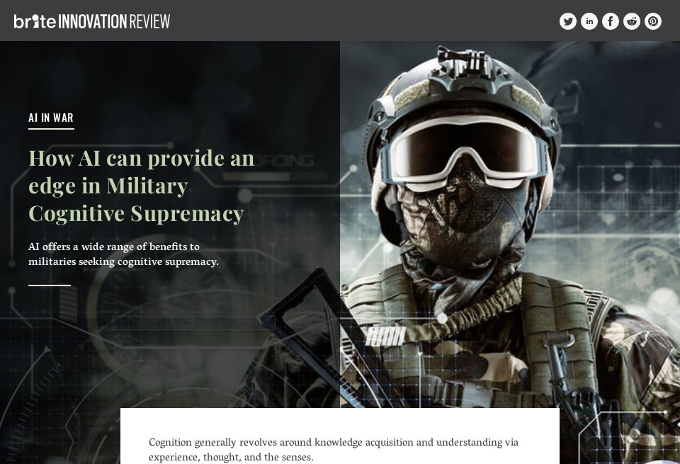How AI can provide an edge in Military Cognitive Supremacy - Brite ...