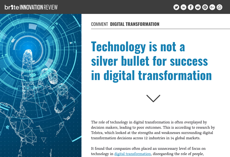 Technology is not a silver bullet for success in digital transformation - Brite Innovation ...