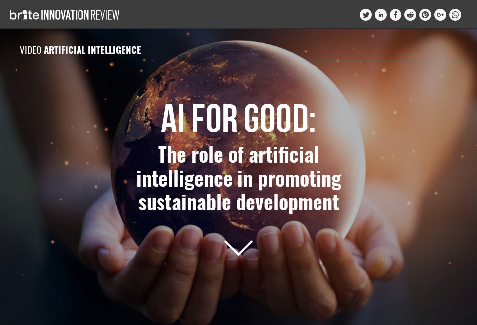 AI for Good: artificial intelligence in sustainable develop - Brite ...